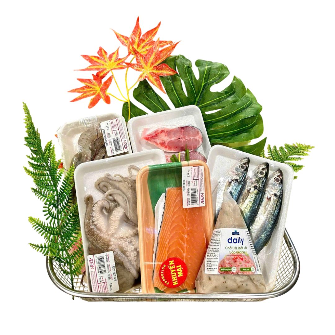 Combo Tiết Kiệm 3 (Fillet Cá Hồi Nục Basa Tôm Bạch Tuộc Daily)