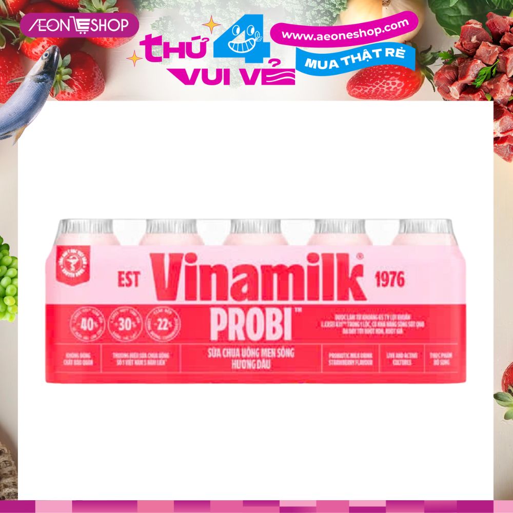 Sữa Chua Uống Vị Dâu Probi 5 x 65ml