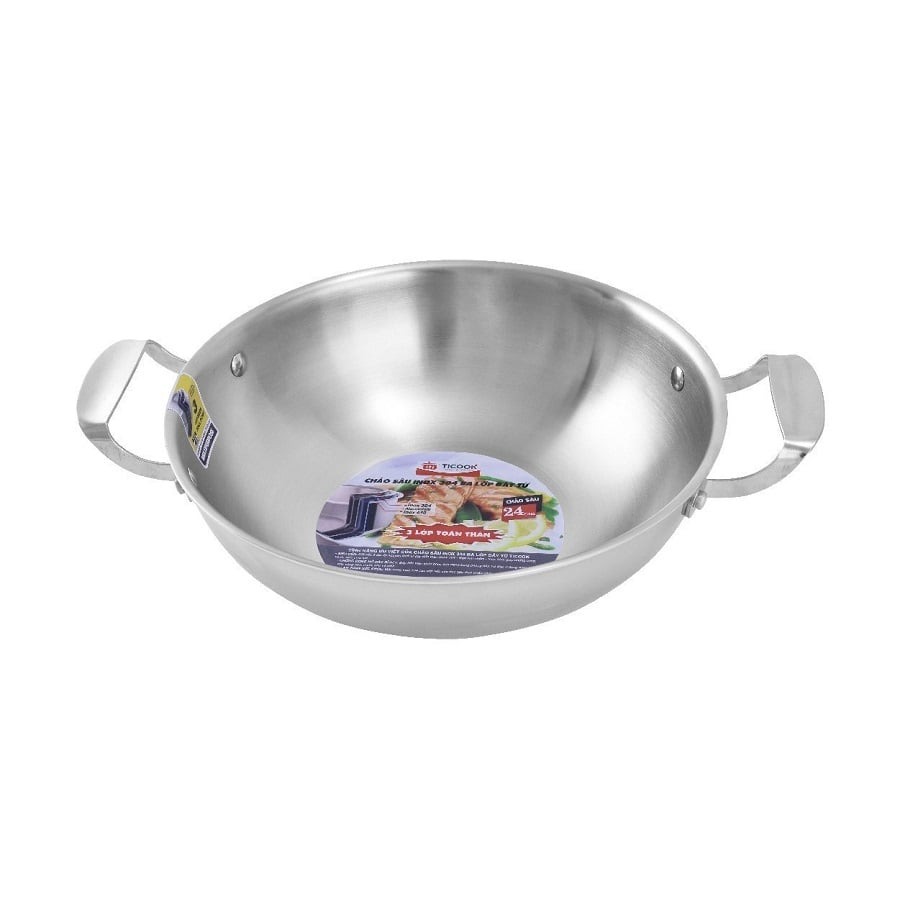 Chảo Sâu Inox 304 Ba Lớp Đáy Từ Ticook 28cm