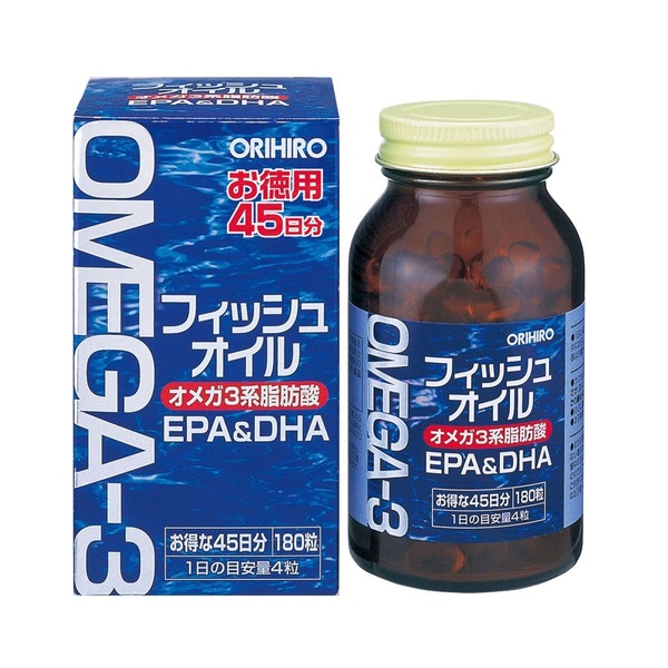 Thực Phẩm Bảo Vệ Sức Khỏe Orihiro Dầu Cá Omega 3 180 Viên