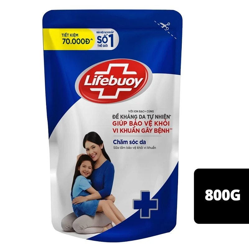 Sữa Tắm Lifebuoy Sữa Dưỡng Ẩm Chăm Sóc Da Diệt Khuẩn 800g
