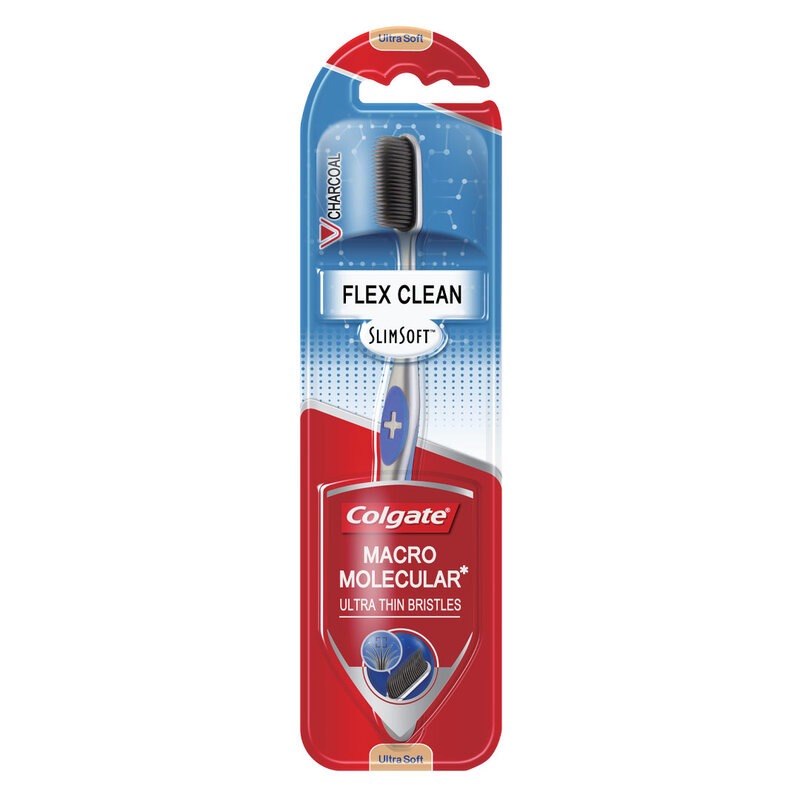 Bàn Chải Đánh Răng Colgate Slim Soft Flex Clean Charcoal Vỉ 1 Cây