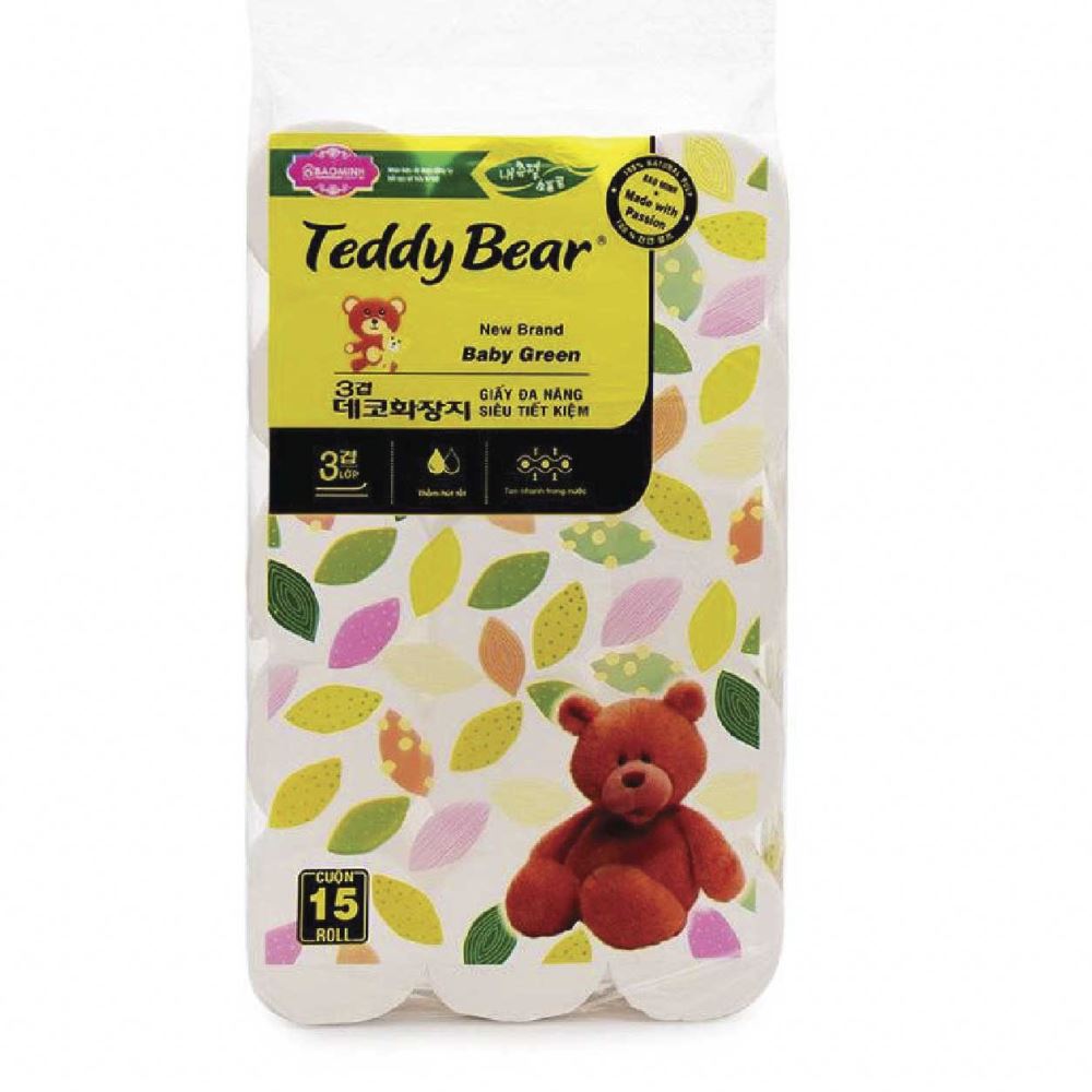 Giấy Vệ Sinh Không Lõi Teddy Bear 15 Cuộn