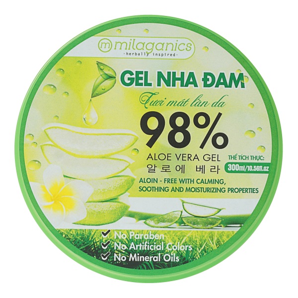 Gel Dưỡng Da Milaganics Nha Đam 98% Aloe Vera Gel 300ml