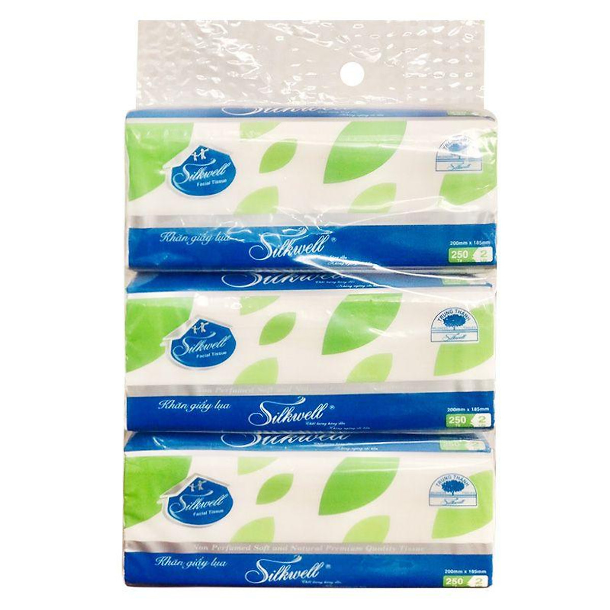 Khăn Giấy Rút Silkwell 2 Lớp 3 Gói x 250 Tờ