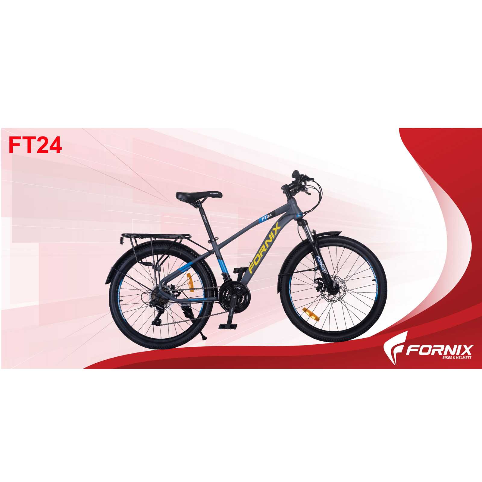 Xe Đạp Địa Hình 24 Inch Fornix FT24 MY24 Xám-Xanh