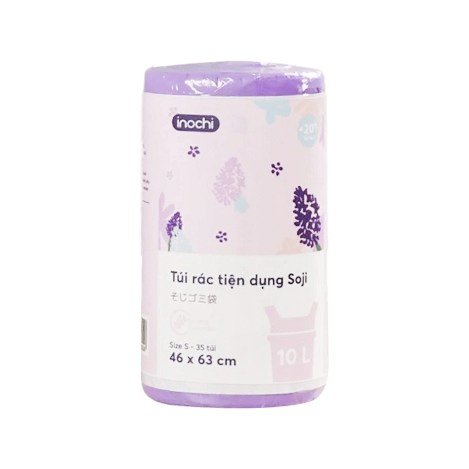 Túi Rác Inochi Soji 10L x 35 Túi Size S Hương Lavender
